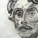 1910s French Charcoal Drawing. Portrait of a Frenchman With Mustache ...