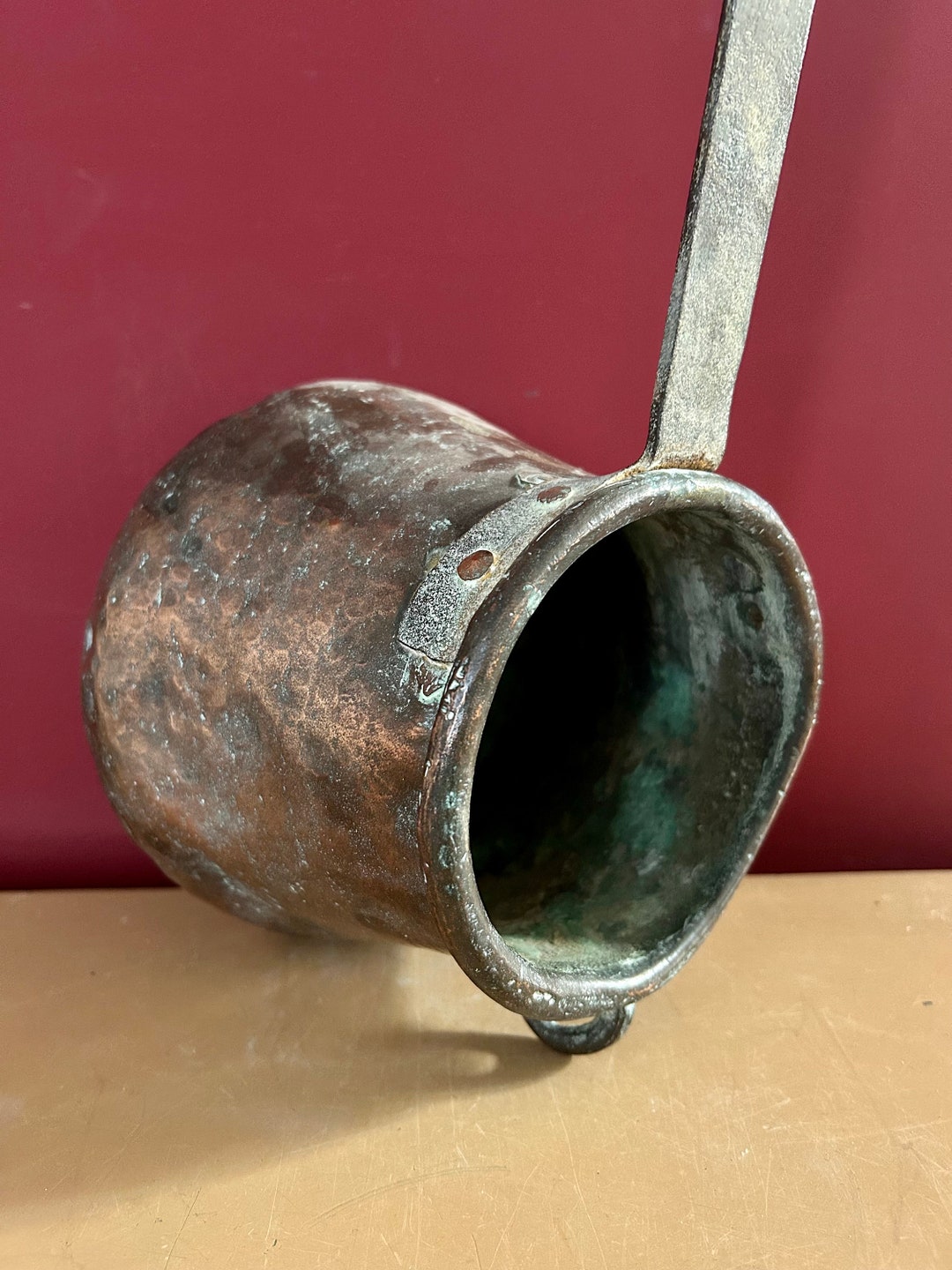 1700s French Antique Red Copper Water Ladle Dipper. Kitchen Decoration ...