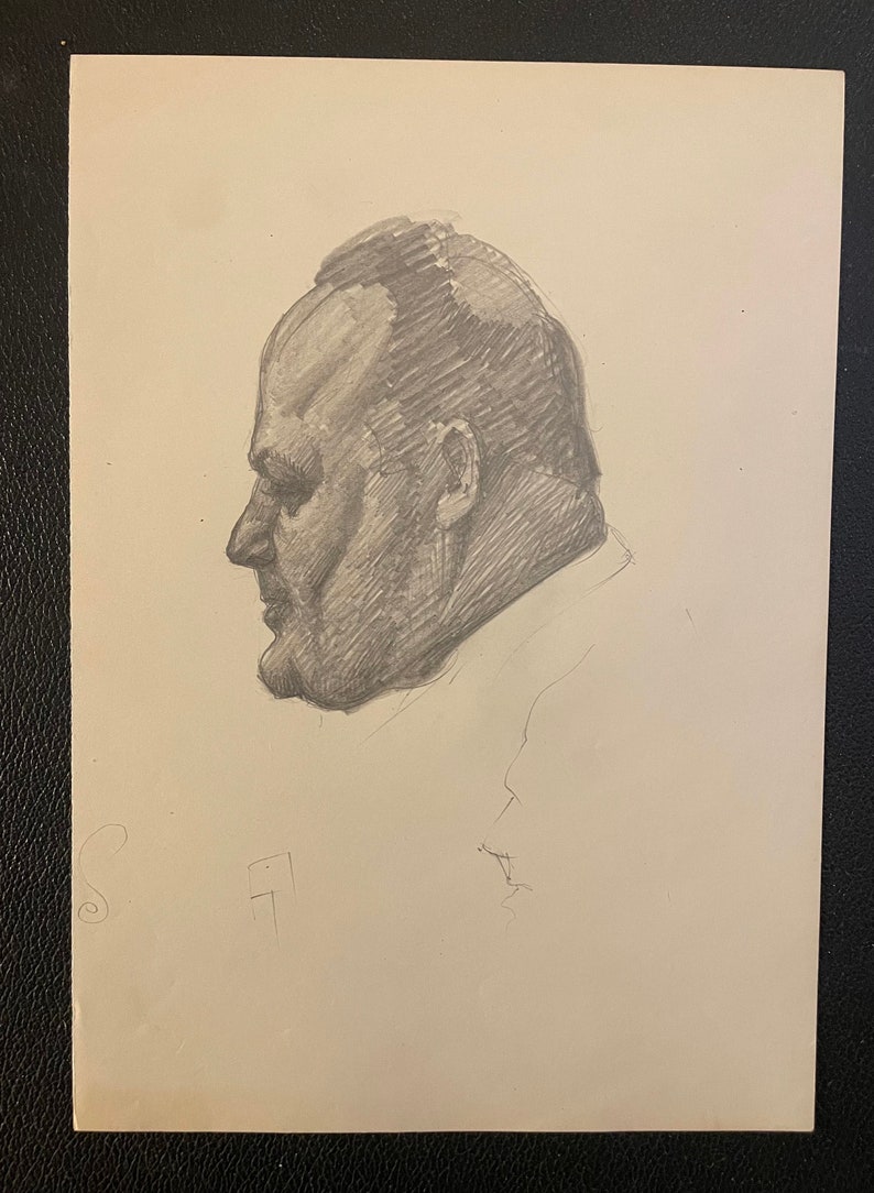 1930s French Pencil Graphite Drawing on Paper. Frenchman - Etsy