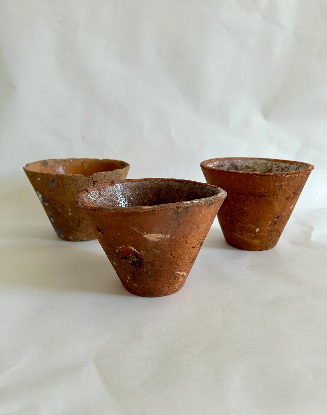 1800s French Set of 3 Pots for Pine Resin. Pots à Résine / Pots à Sève ...