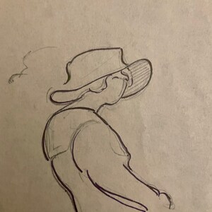 1910s French Ink Drawing on Paper.french Woman Wearing Hat. - Etsy