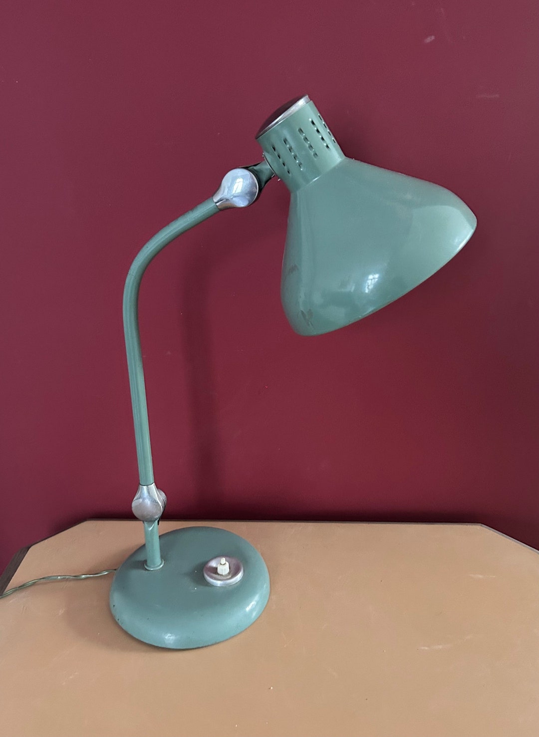 1930s German Bauhaus Metal Desk Table Adjustable Lamp. Modernism Design ...