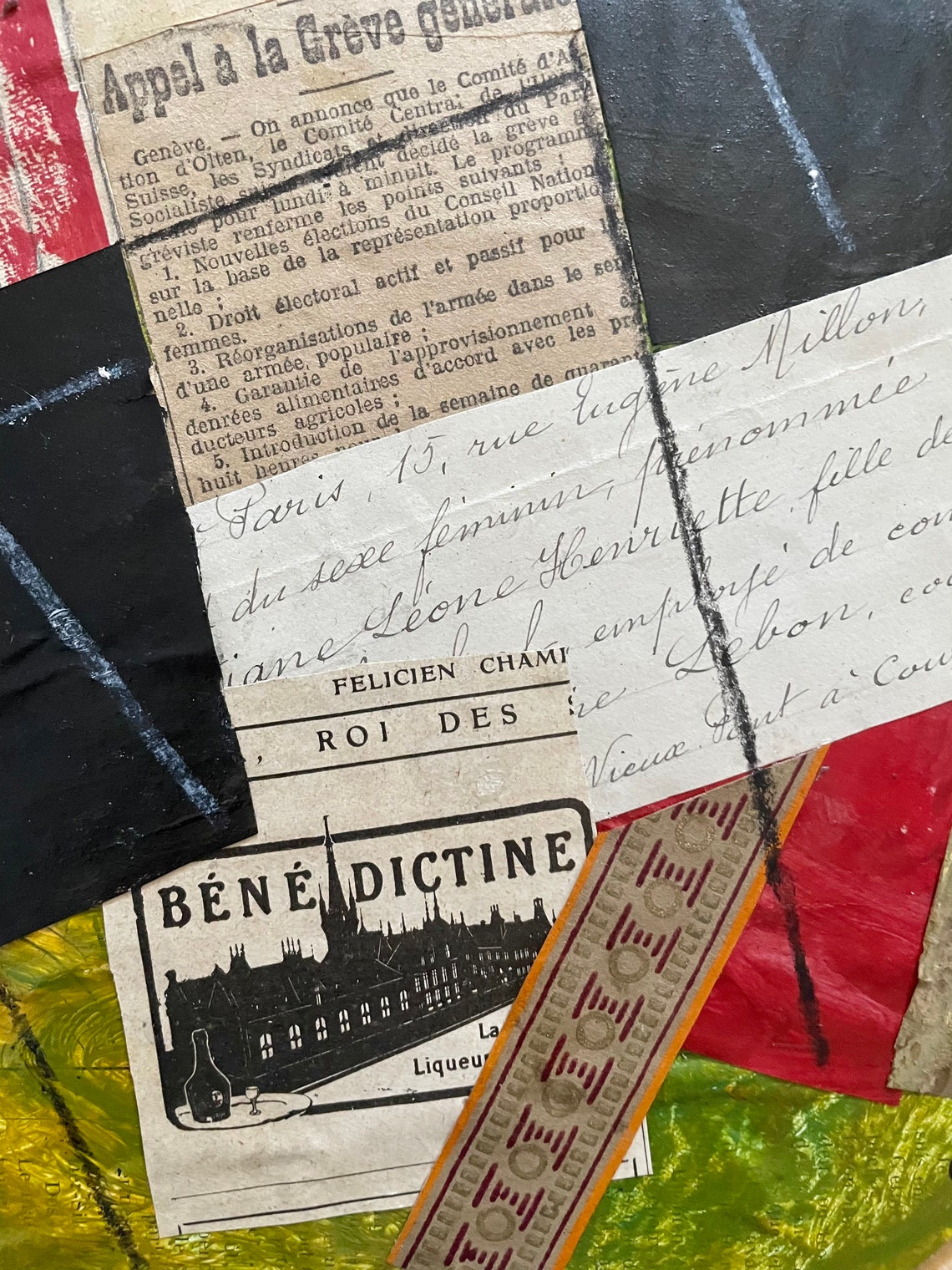 1900s French Cubism Collage/ Gouache on Thick Paper. Cubist - Etsy