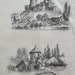 1890s French Graphite Drawing on Paper. Landscapes With Castle and ...