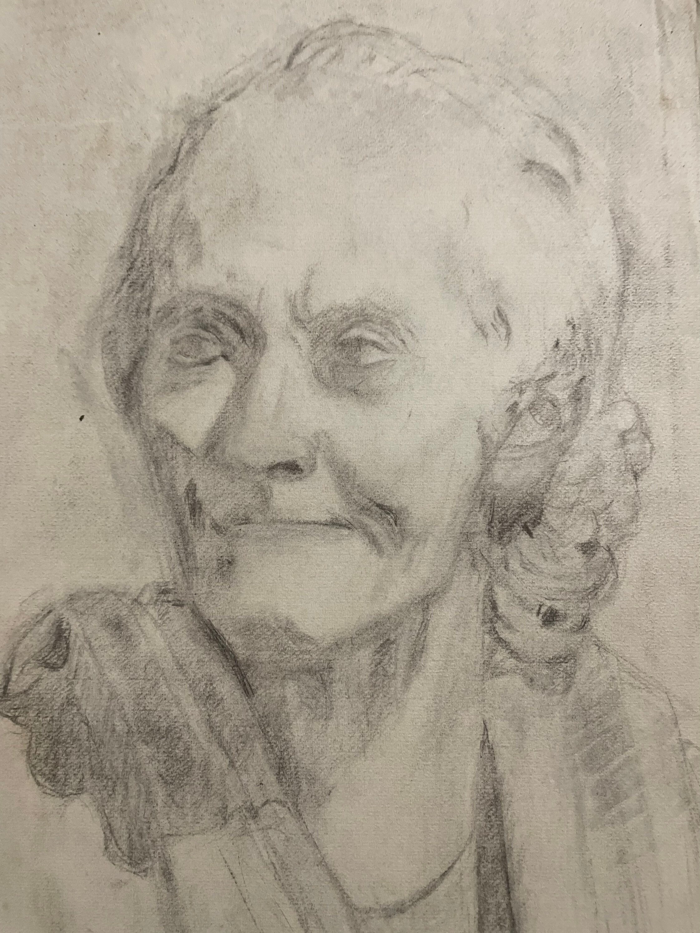 1890s French Graphite Drawing on Paper. Portrait of Old Man. - Etsy