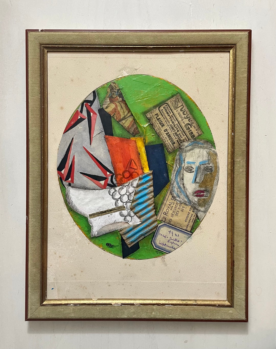 1900s French Cubism Collage/ Gouache on Thick Paper. Cubist - Etsy ...