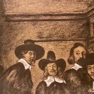 1920s French Charcoal and White Chalk Drawing on Paper After Rembrandts ...