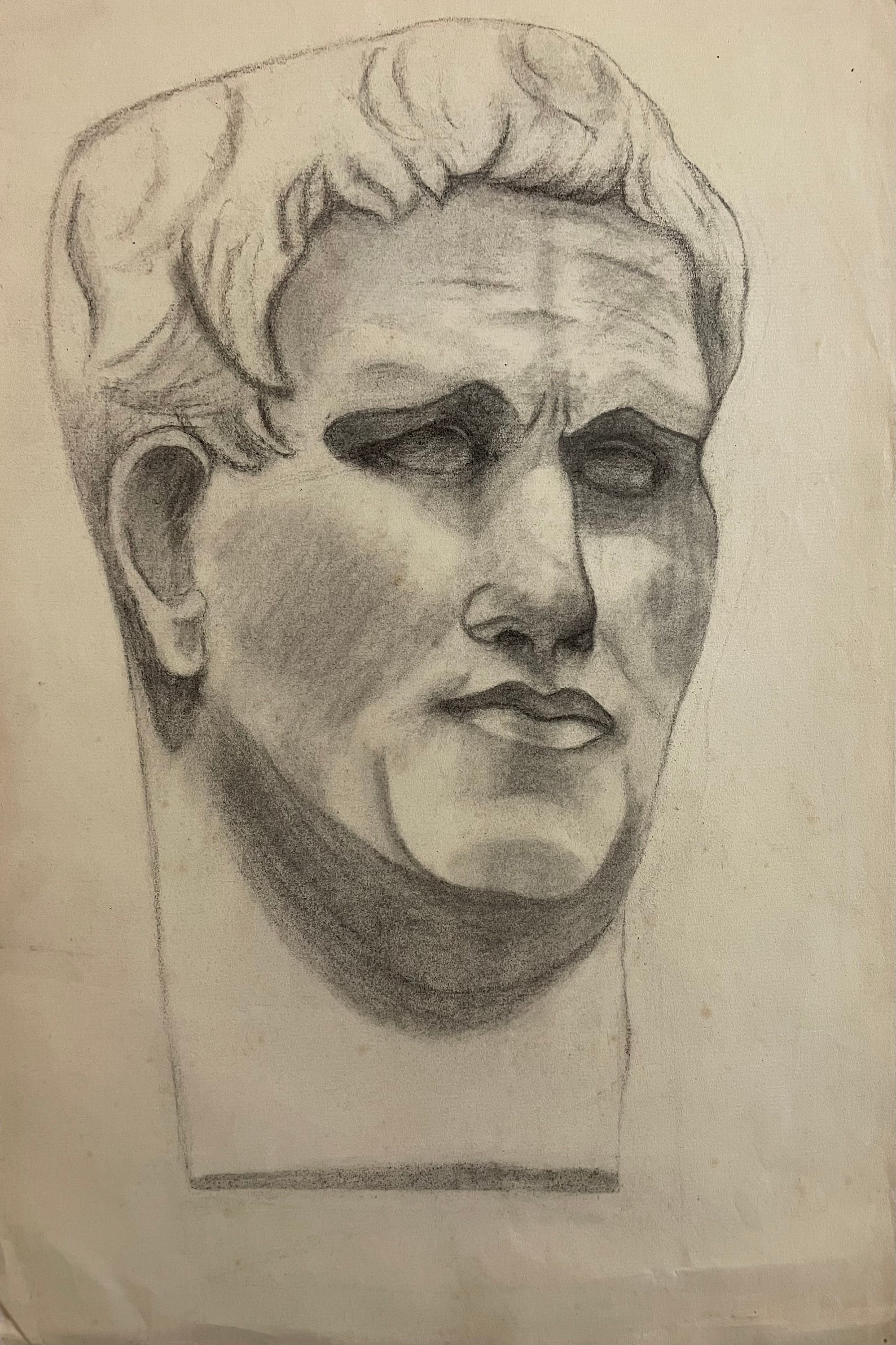 1930s French Pencil Drawing. Portrait of Ancient Roman Man. - Etsy