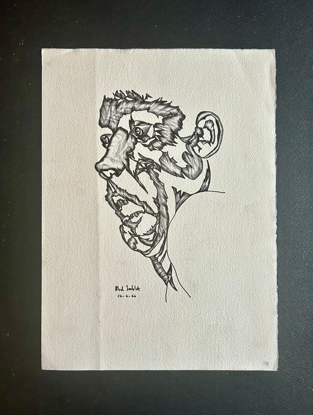 1960s French Listed Illustrator Abel Imblot (1901-1972) Black Ink ...