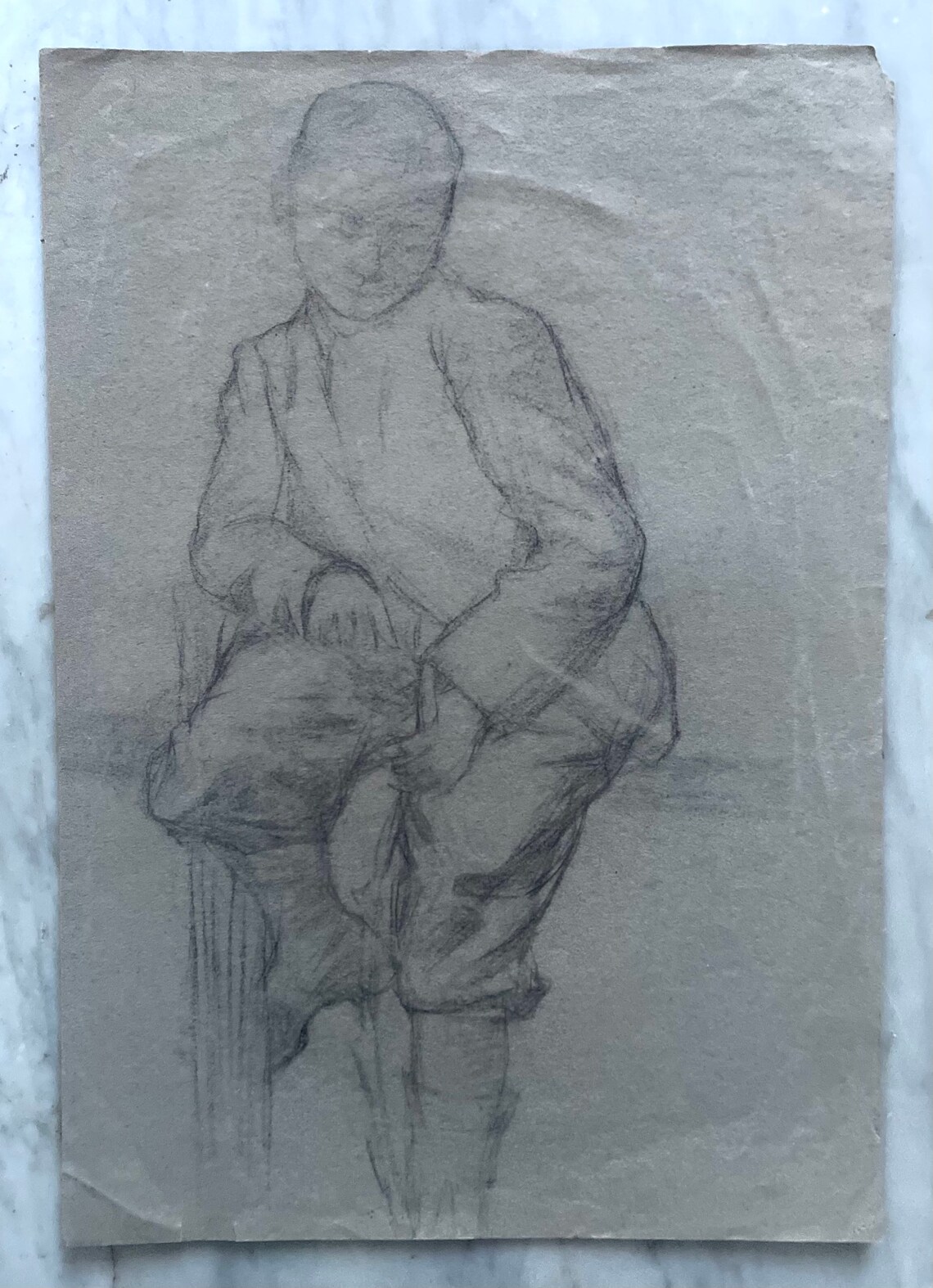 1910s French Pencil Drawing. Portrait of a Young Frenchman. - Etsy