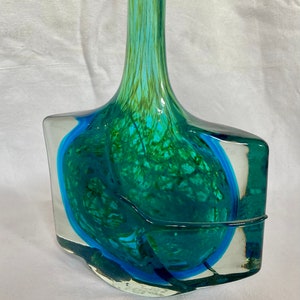 1980s Maltese Vintage Real Mdina Glass Fish Vase by Michael Harris ...