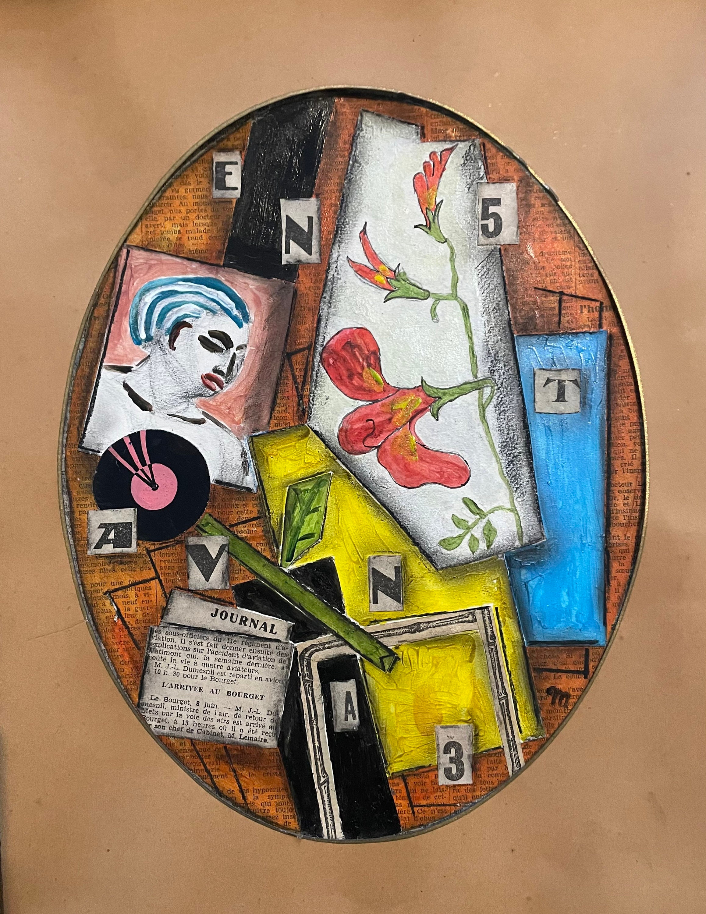 1900s French Cubism Collage/ Gouache on Cardboard. Cubist - Etsy