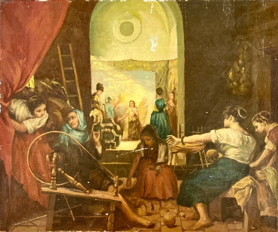 1950s French Vintage Oil Painting on Canvas. Student or Follower ...