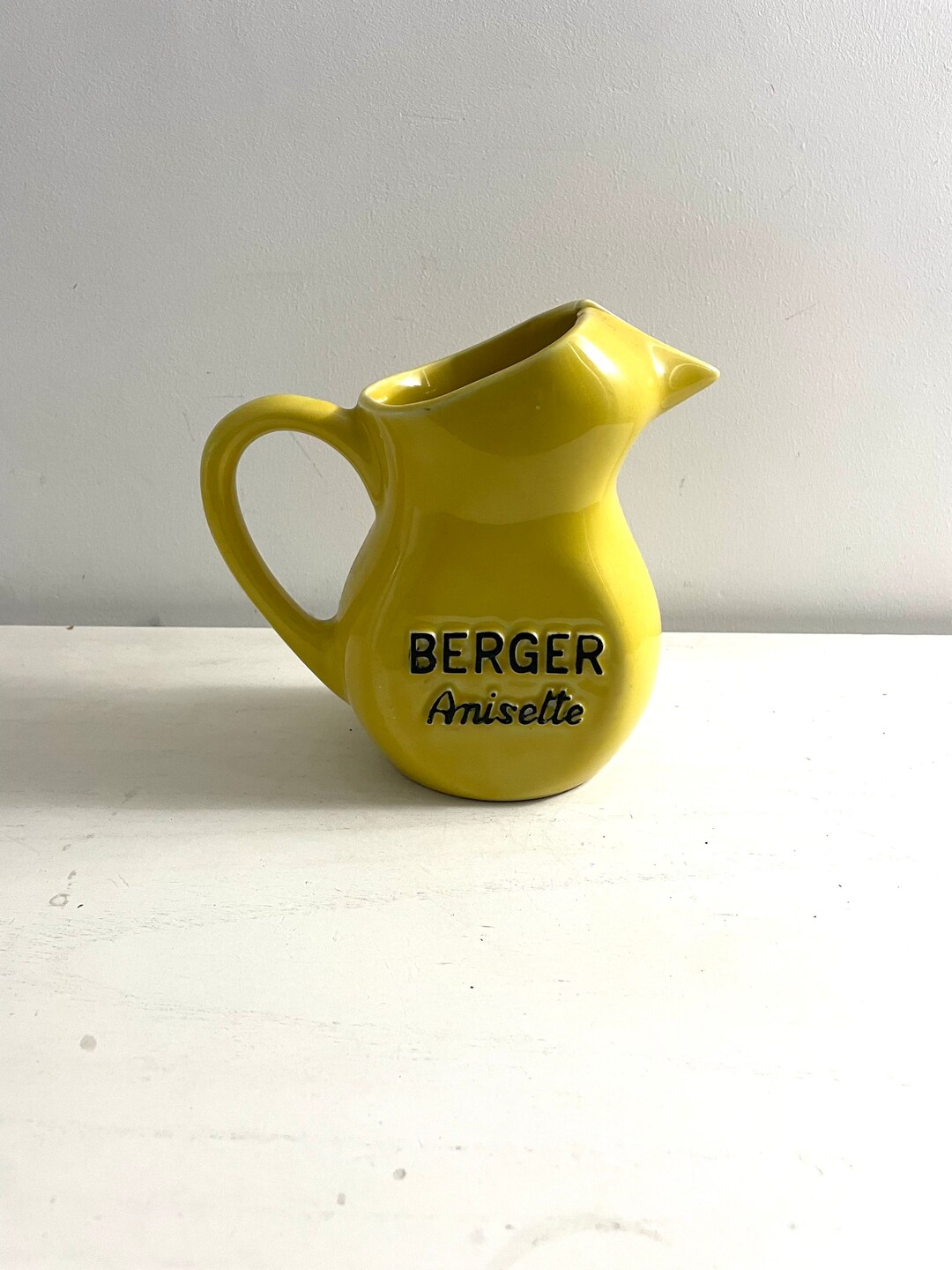 1900s French Vintage Porcelain Pitcher for Pastis. Berger Anisette ...