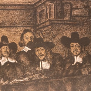 1920s French Charcoal and White Chalk Drawing on Paper After Rembrandts ...