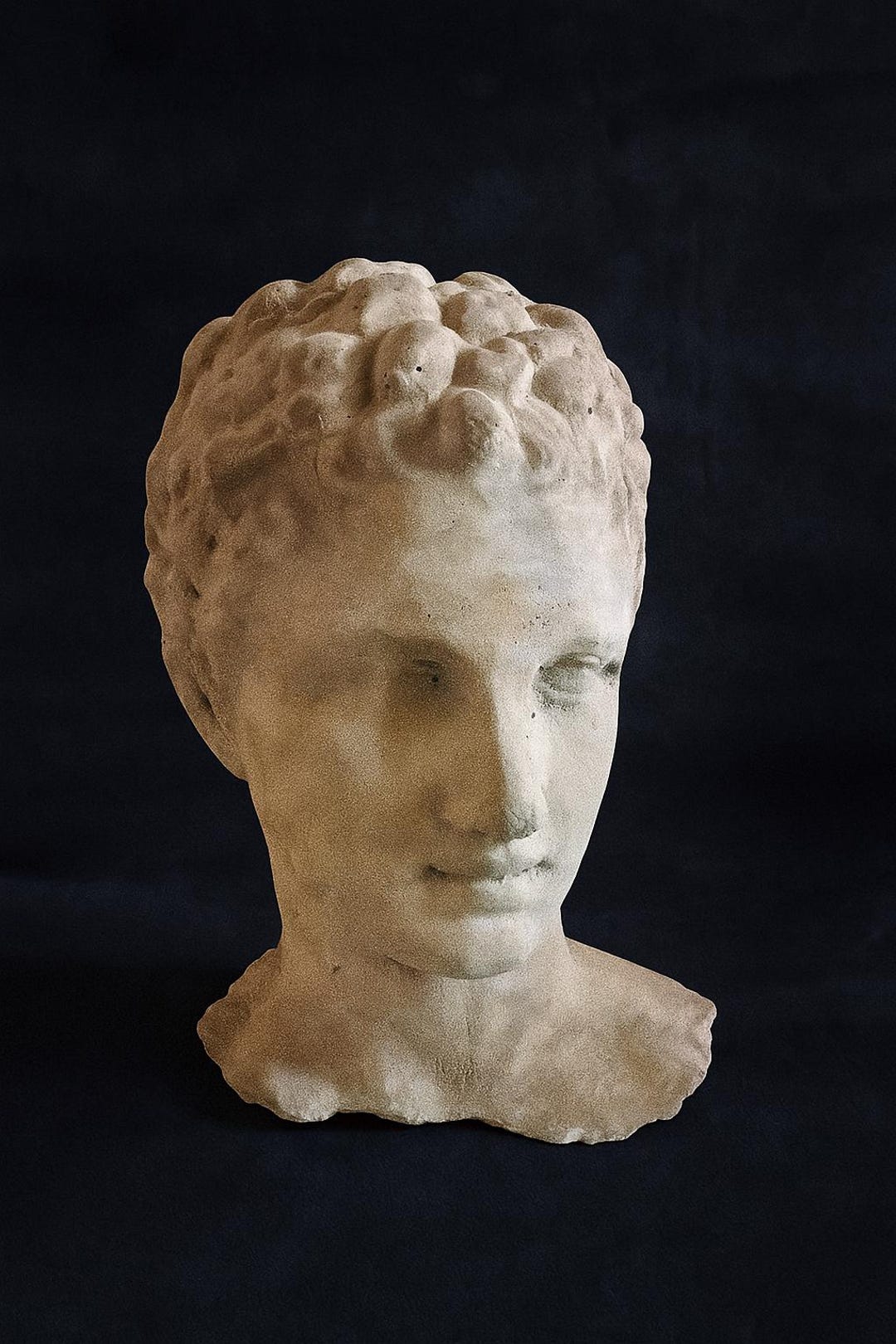 1700s French Stoneware Head Sculpture - Antique Bust of Young Man ...