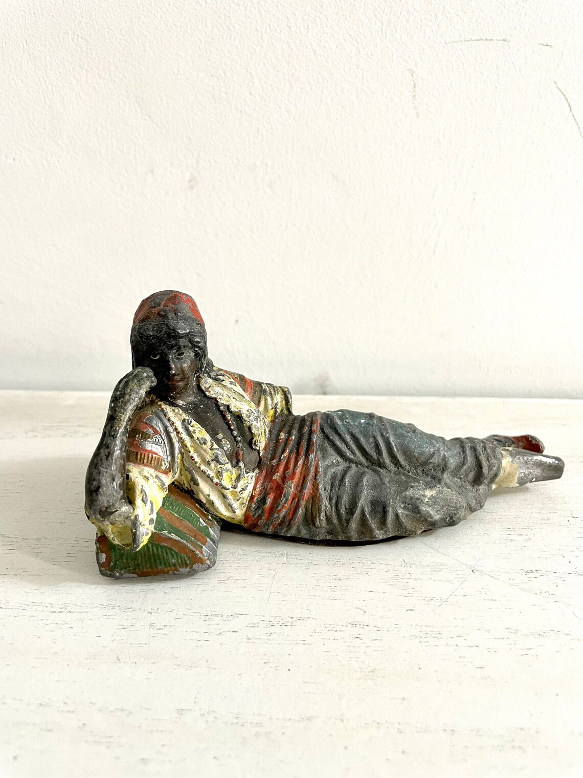 1800s French Orientalism Hand Painted Regulus Statue. - Etsy