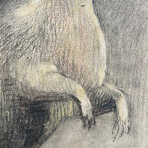 1890s French Colored Pencil Drawing on Paper. Marmot Standing up the ...