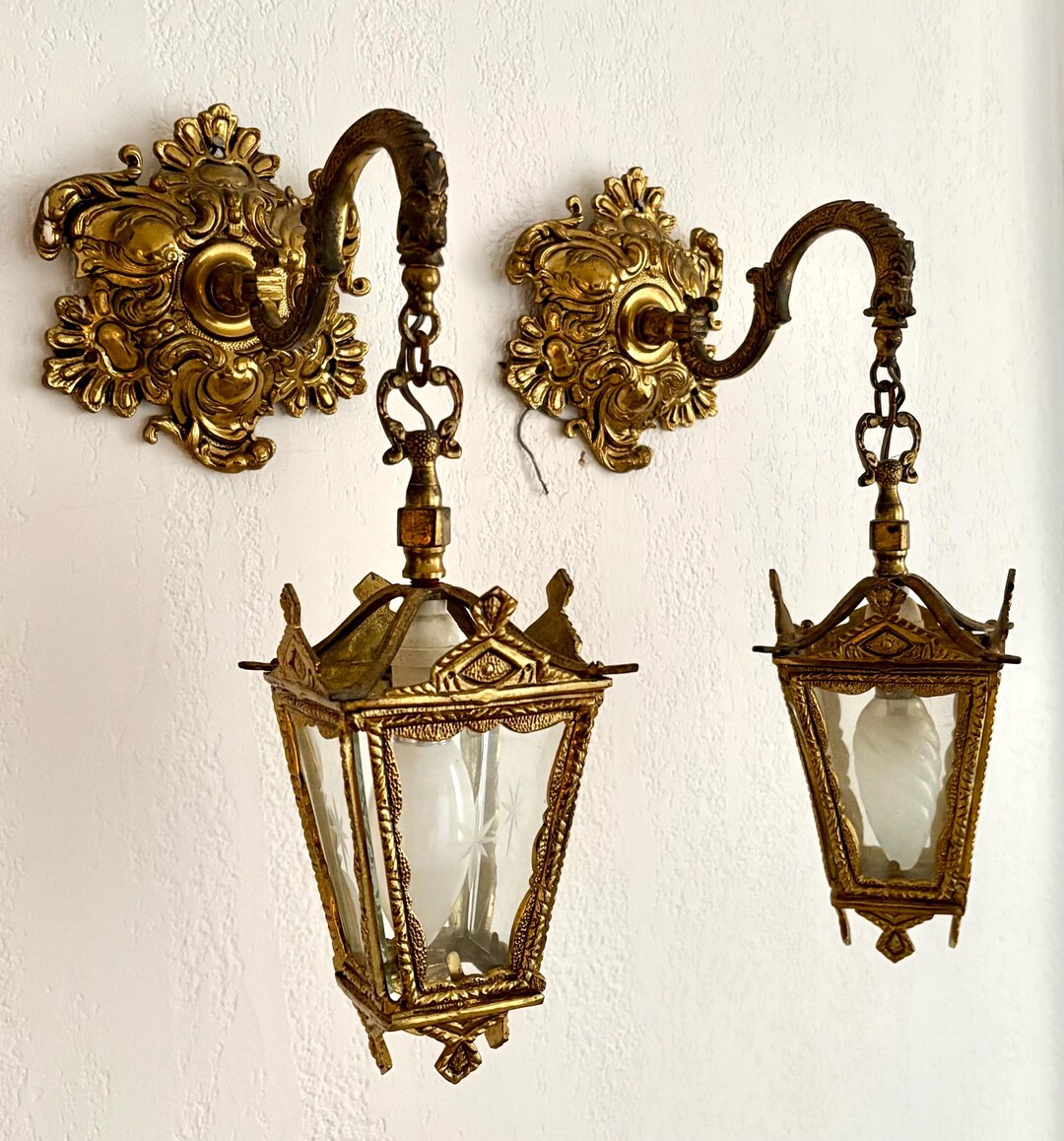 1890s French Set of Two Portico Lanterns Louis XV Rococo Style France ...