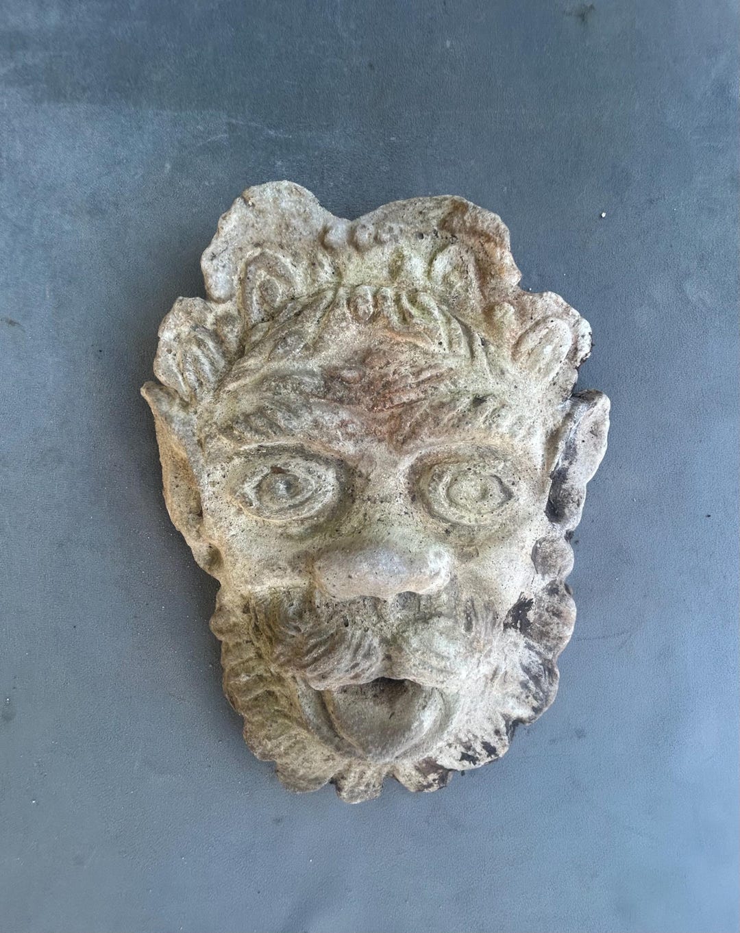 1700s French Fountain Grotesque Satyr Faun Head Antique Stoneware ...