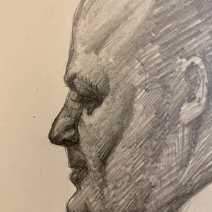 1930s French Pencil Graphite Drawing on Paper. Frenchman Portrait. - Etsy