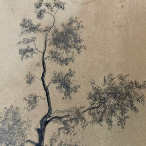 1860s French Graphite Drawing on Paper. Farmhouse in Normandy. France ...