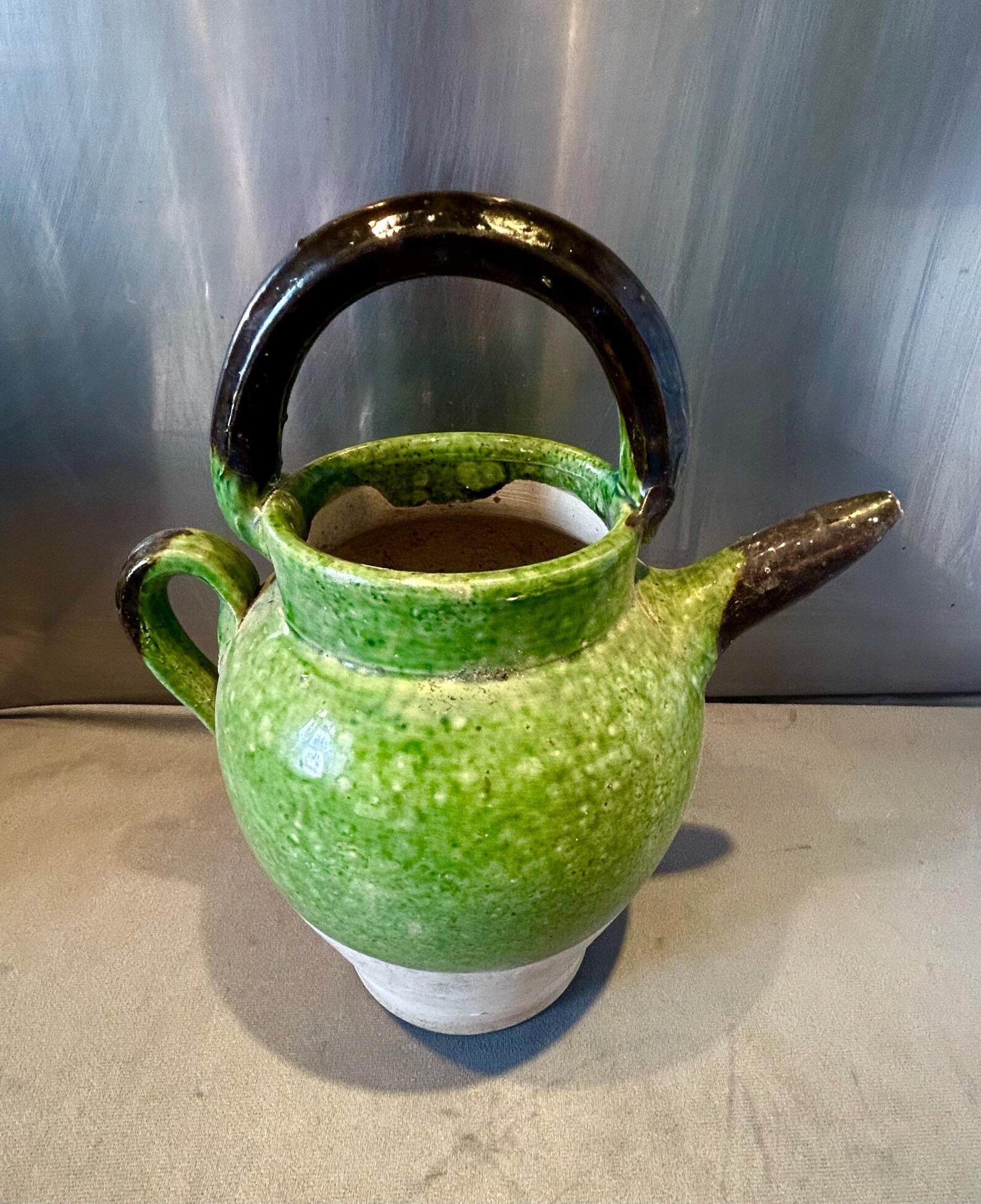 1940s French Antique Porcelain Pitcher for Pastis Advertisement for ...