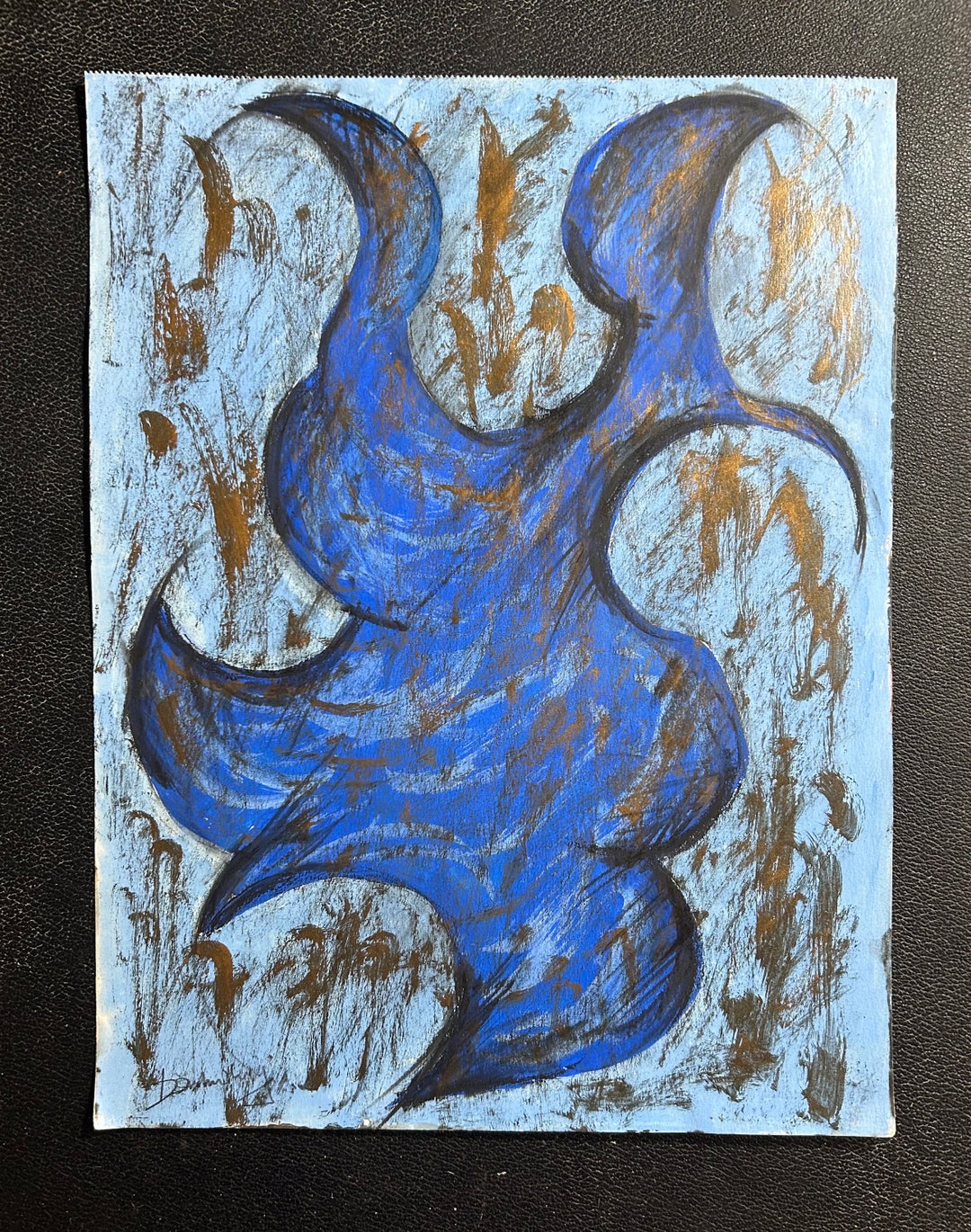 1960s French Abstract Oil Abstract Composition on Paper. Modern Art ...