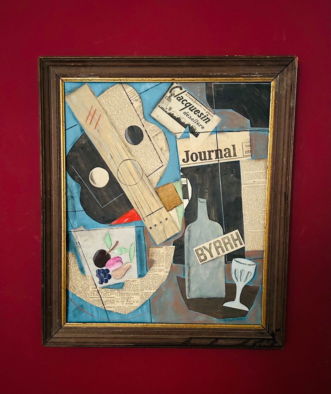 1930s French Cubism Collage / Gouache on Panel. Cubist Still - Etsy