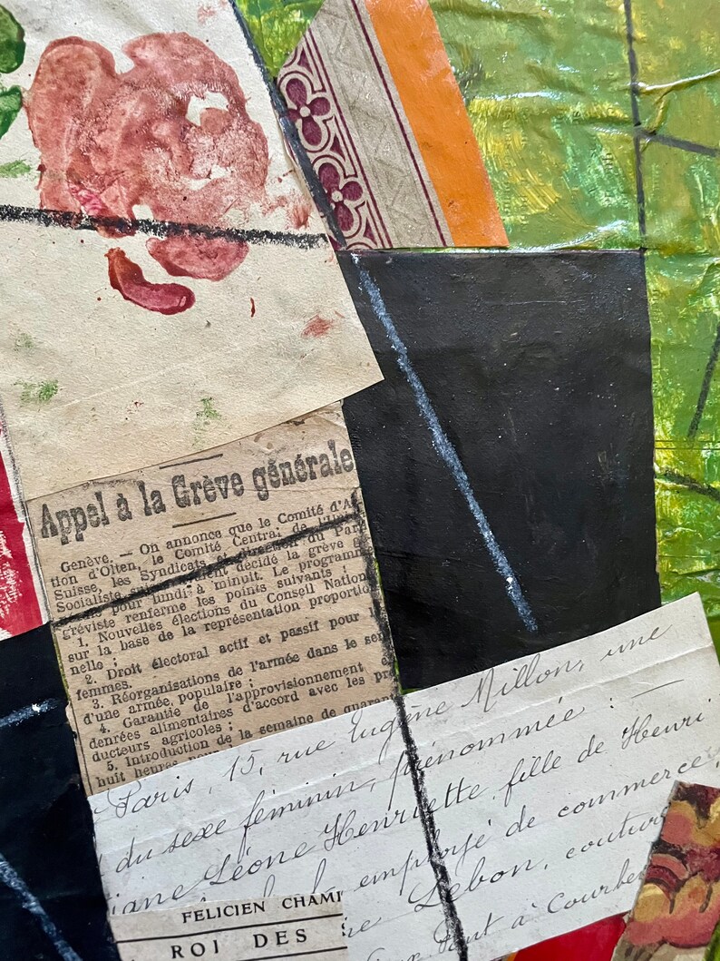 1900s French Cubism Collage/ Gouache on Thick Paper. Cubist - Etsy