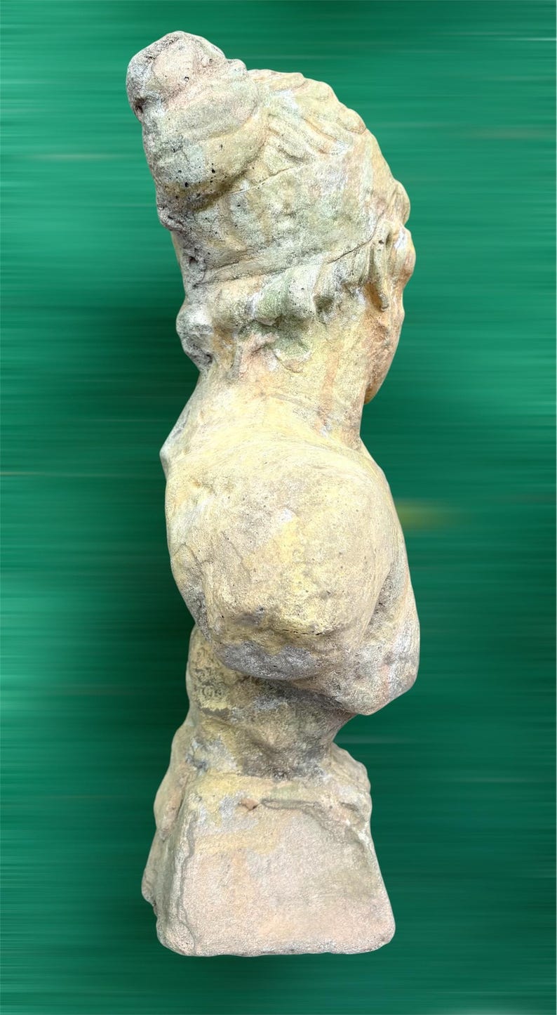 1700s French Antique Woman Head Bust Stoneware Sculpture Academic ...