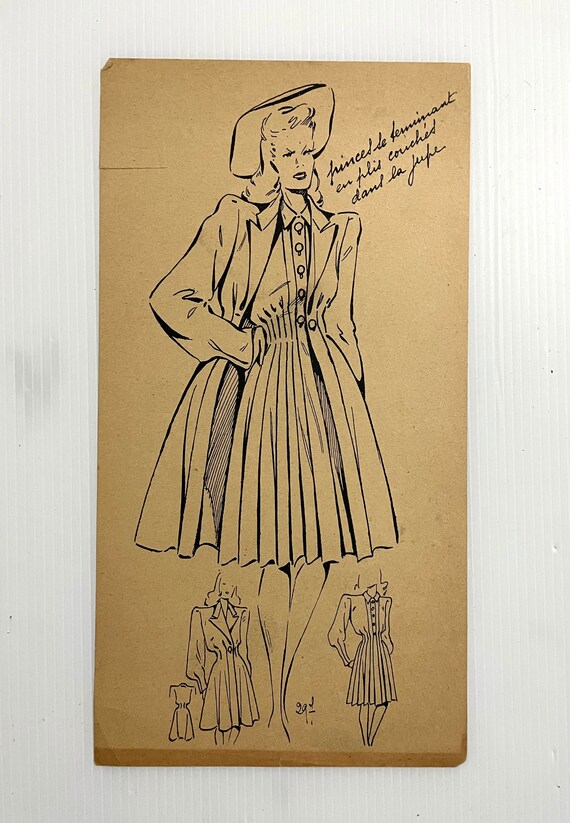 Vintage French Fashion Drawings