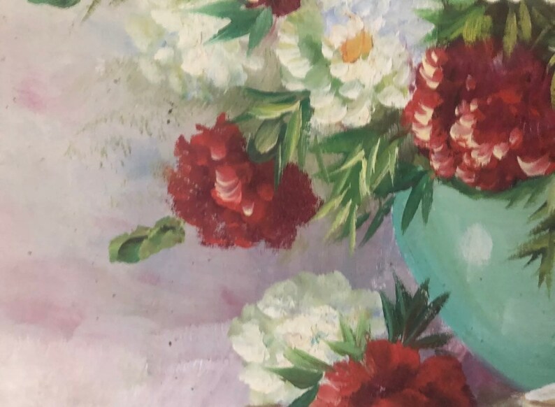 1940s French Shabby Chic Oil Painting on Panel | Etsy