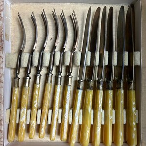 1920s French Antique Dessert Knives and Forks Set of 12. Tableware ...