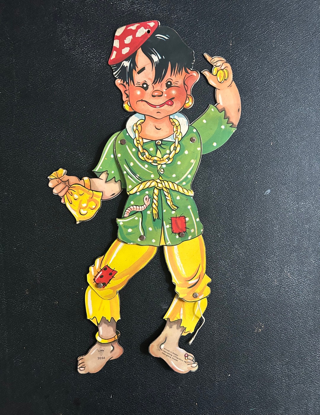 1940s Swedish Antique Articulated Cardboard Doll. Rare Collectible ...