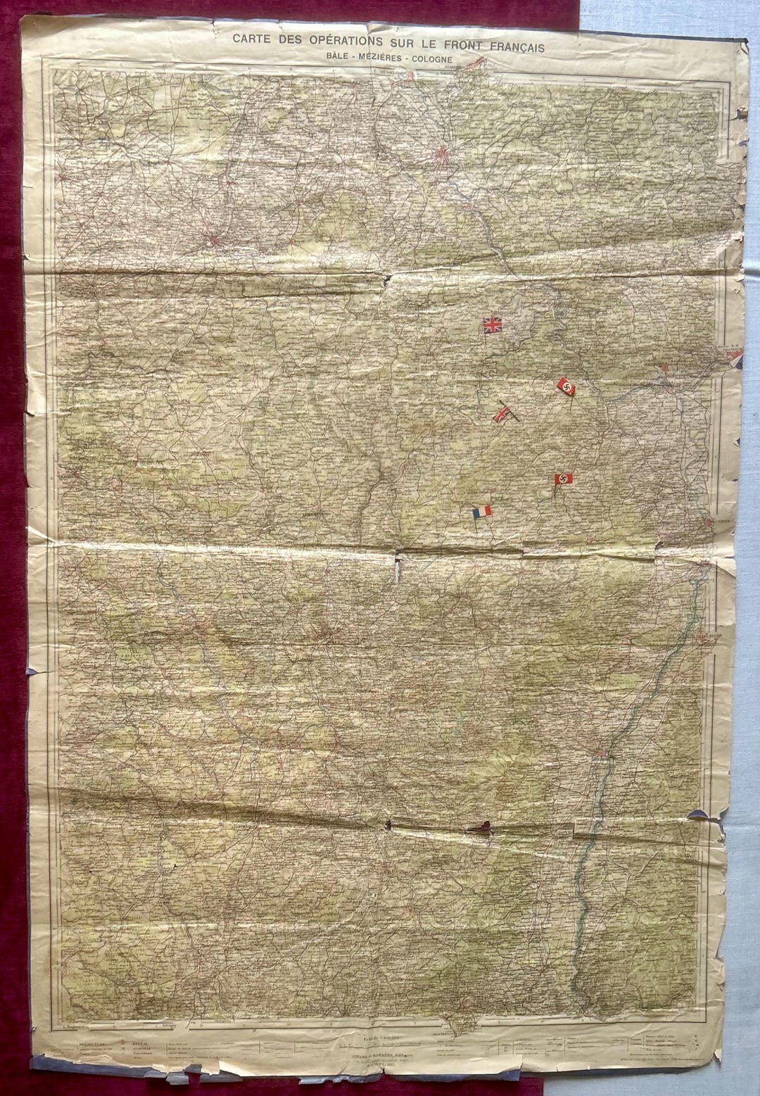 1940s French Historical European Military Map 20th Century War ...