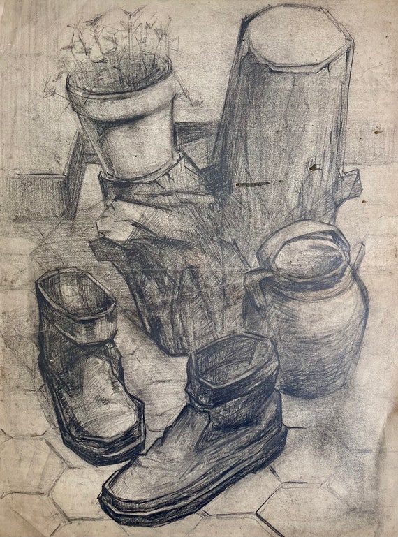 Still Life Drawing Shoes