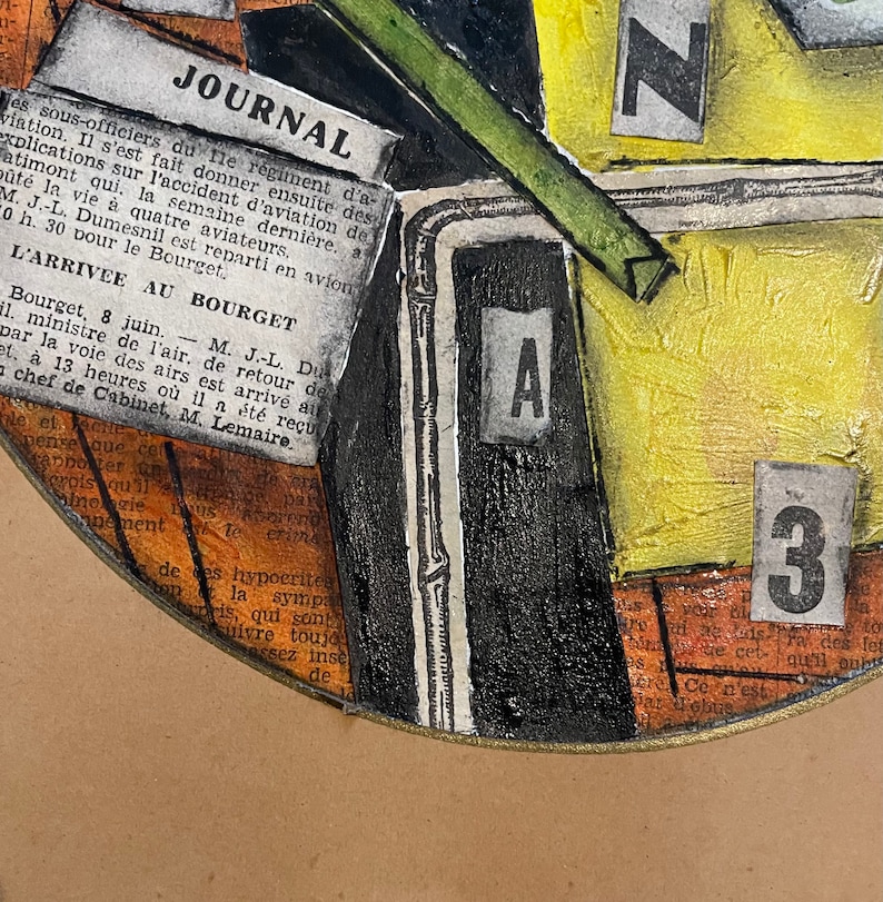 1900s French Cubism Collage/ Gouache on Cardboard. Cubist - Etsy