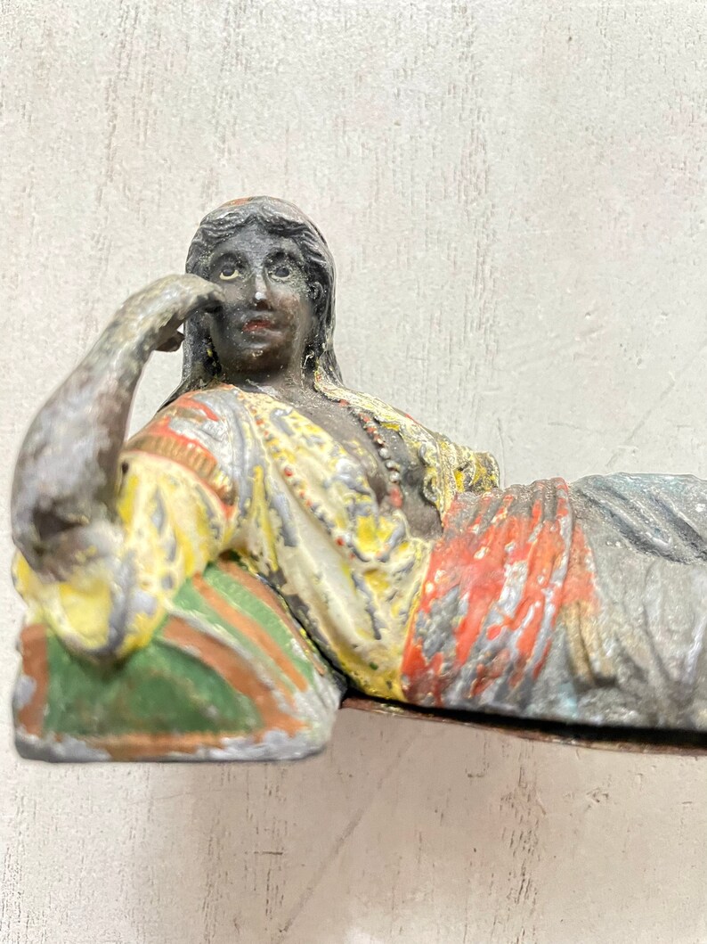 1800s French Orientalism Hand Painted Regulus Statue. | Etsy