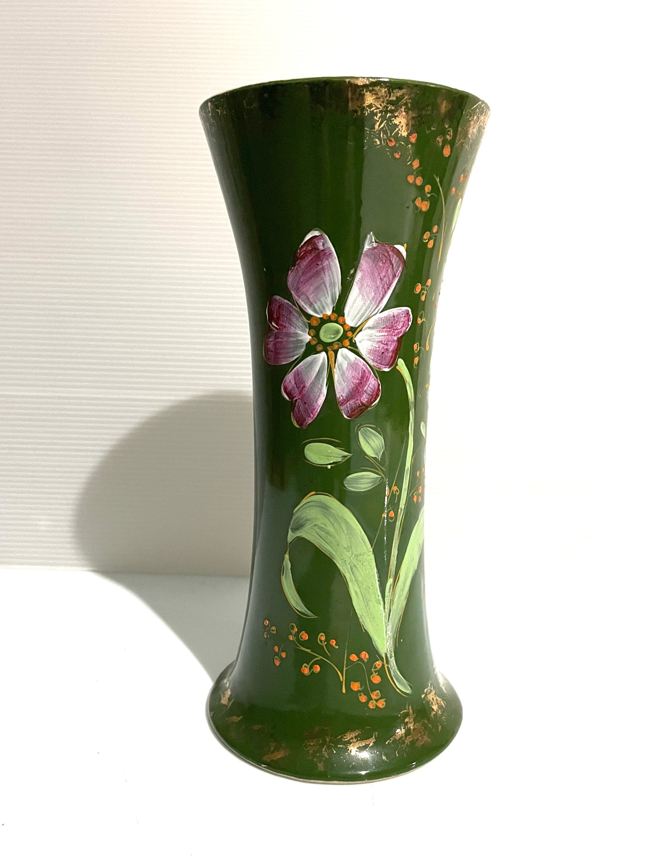 1920s French Limoges Pottery Porcelain Hand Painted Vase. Floral ...
