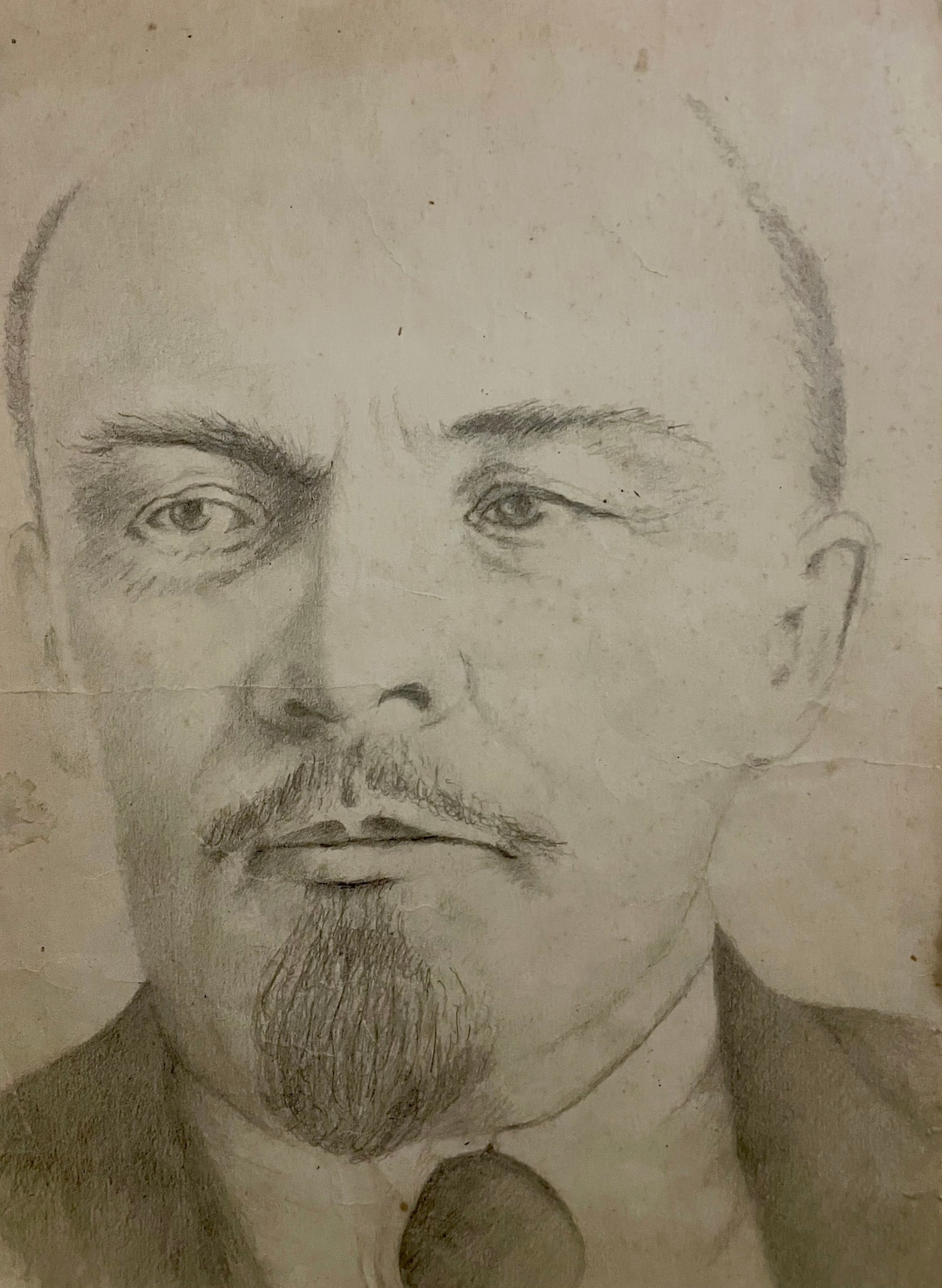 1920s Russian Soviet Socialist Graphite Drawing on Paper. Portrait of ...