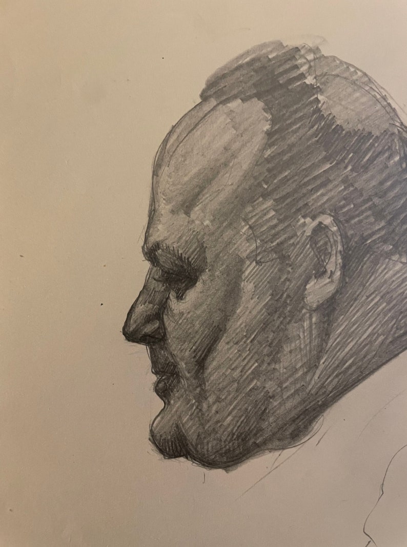 1930s French Pencil Graphite Drawing on Paper. Frenchman - Etsy