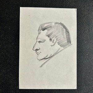 1930s French Pencil Graphite Drawing on Paper. Frenchman Portrait. - Etsy
