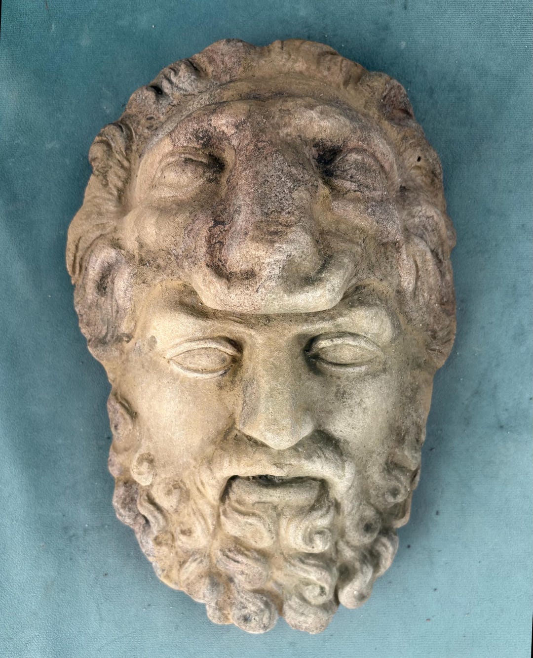 1700s French Fountain Heracles Hercules Head Antique Stoneware Garden ...
