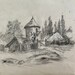 1890s French Graphite Drawing on Paper. Landscapes With Castle and ...