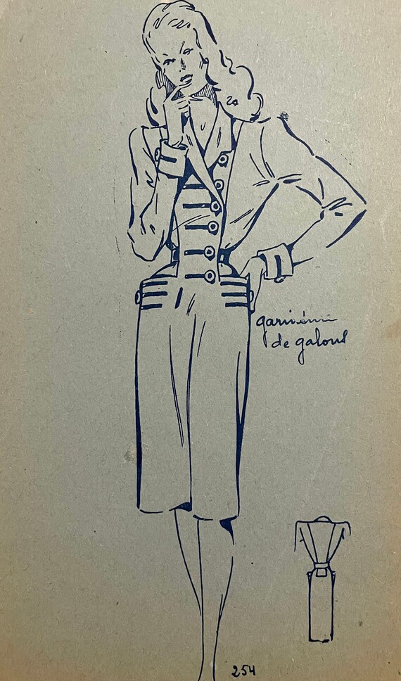 Vintage French Fashion Drawings