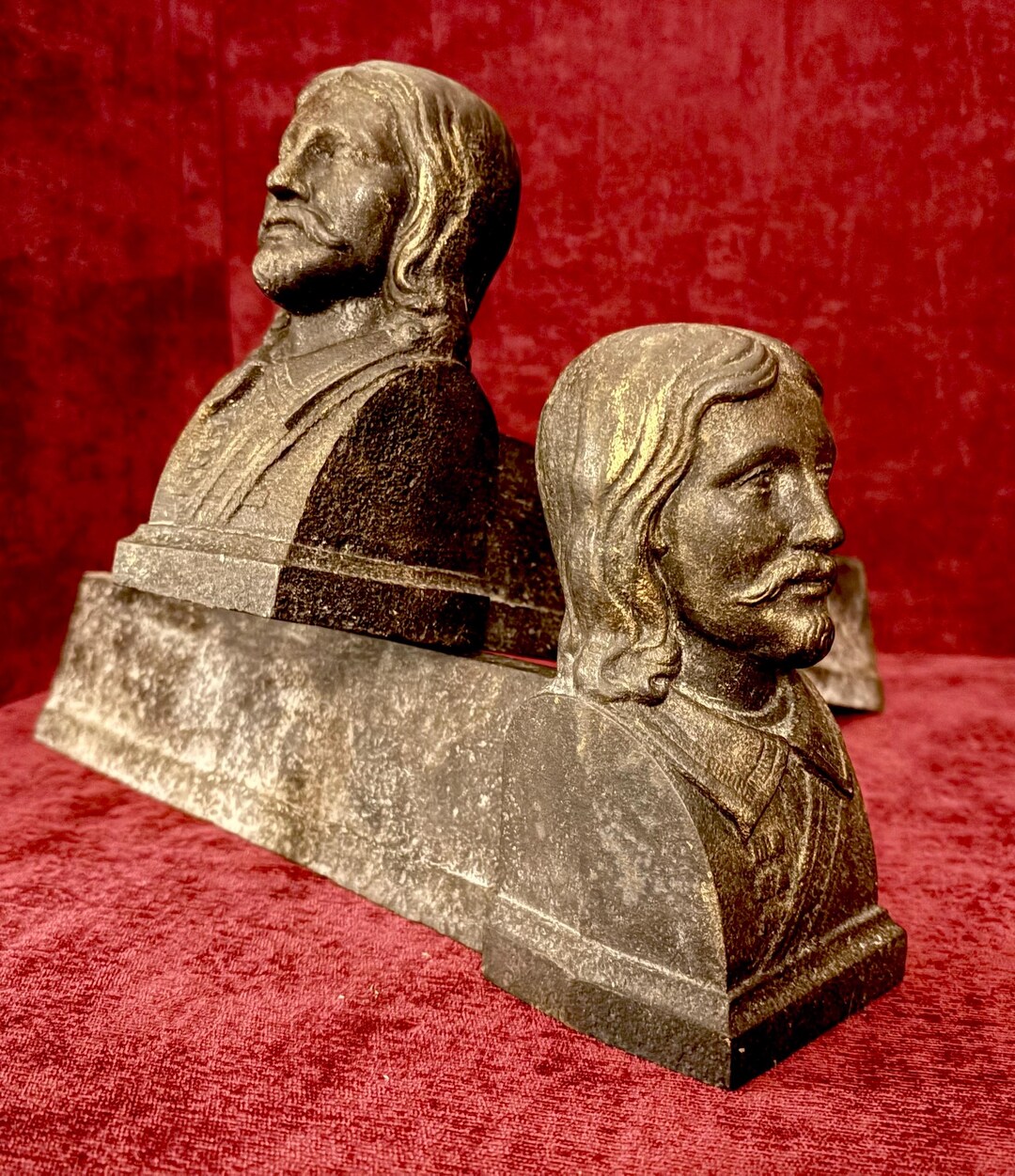 1700’s French Original Set of Two Fireplace Screen Andirons With ...