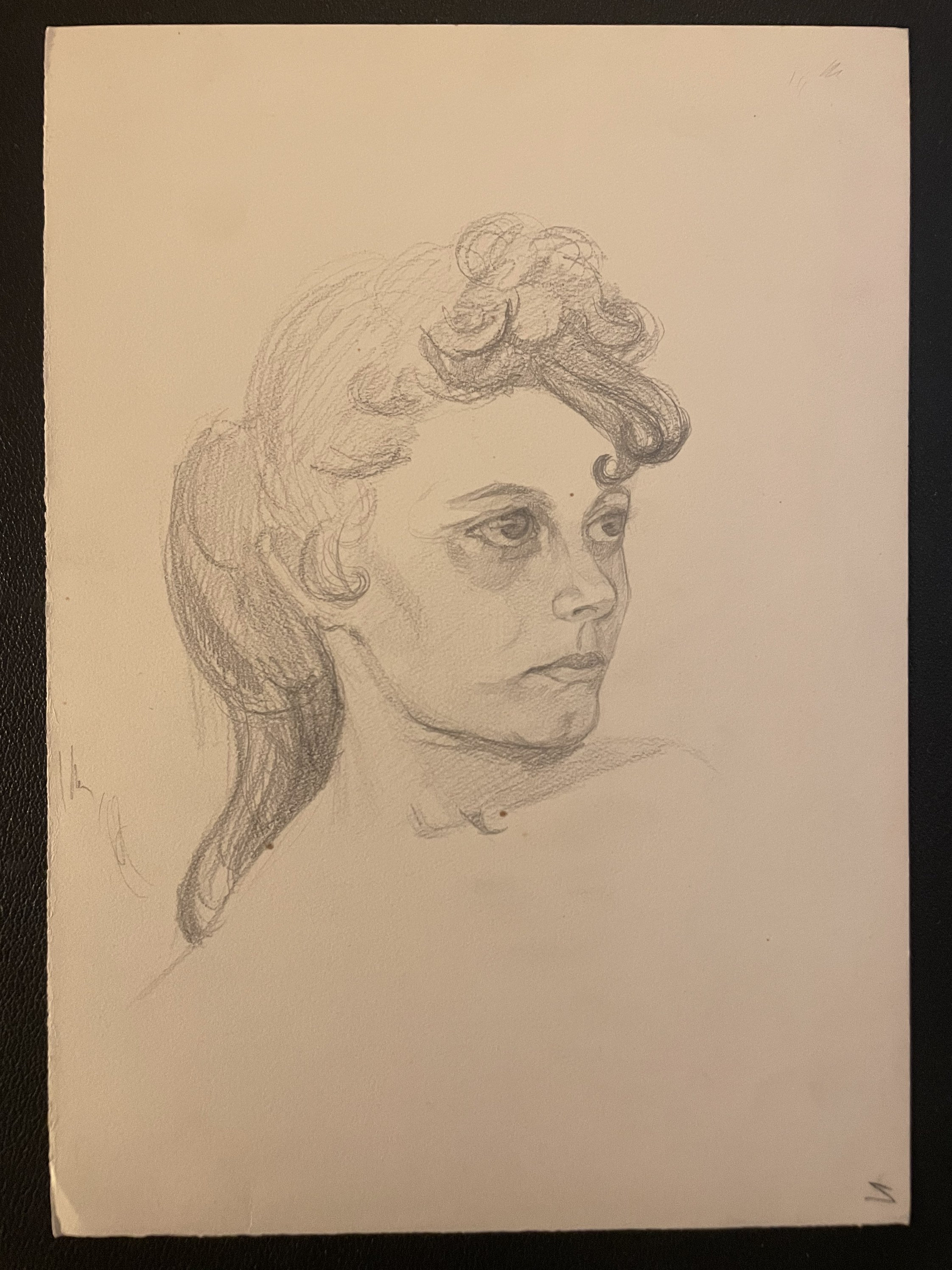 1930s French Pencil Graphite Drawing on Paper. Woman Portrait. - Etsy