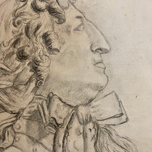 1700s French Graphite Drawing on Paper. Portrait. - Etsy