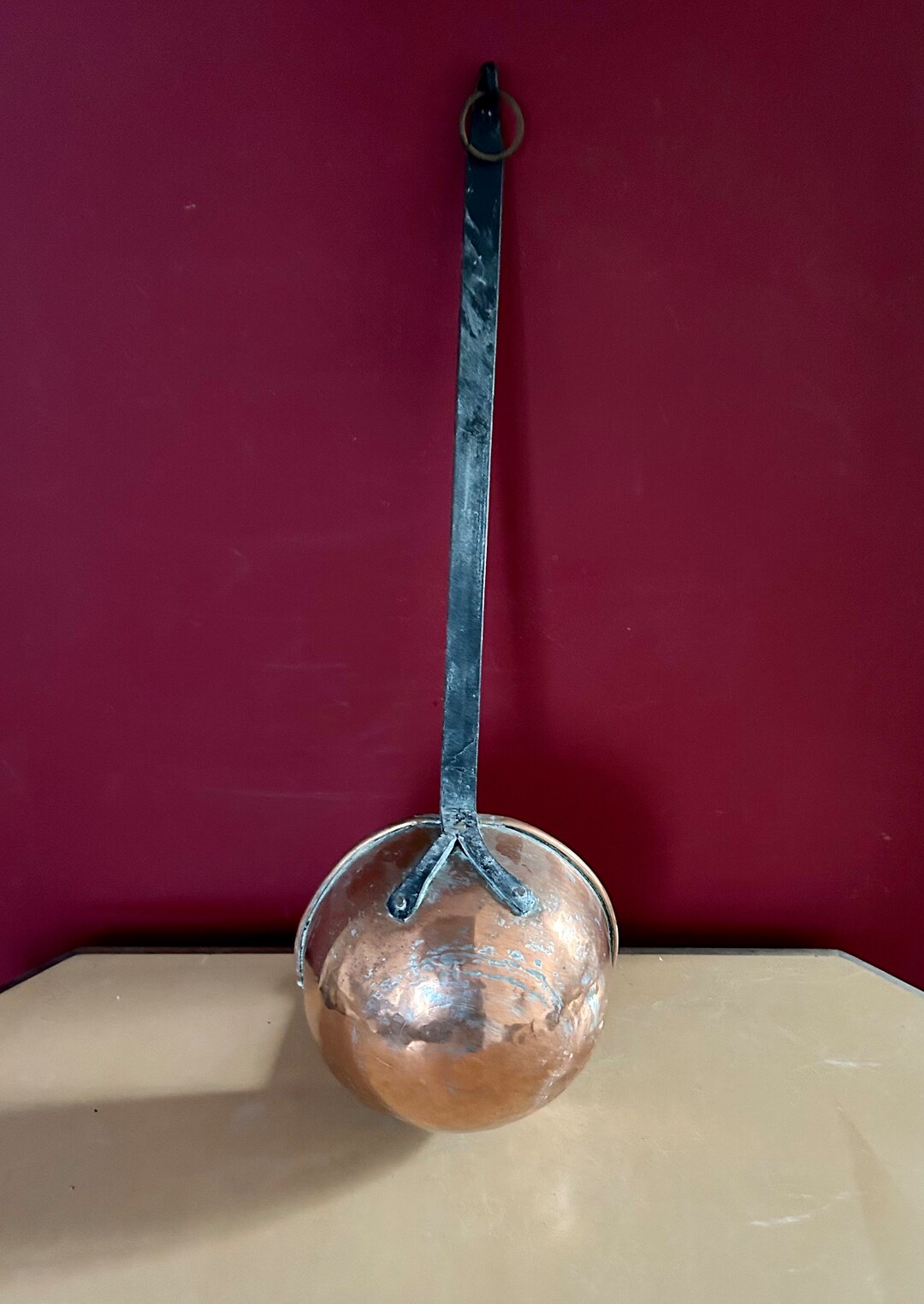 1800s French Antique Red Copper/zinc Ladle for Fireplace Cauldron ...